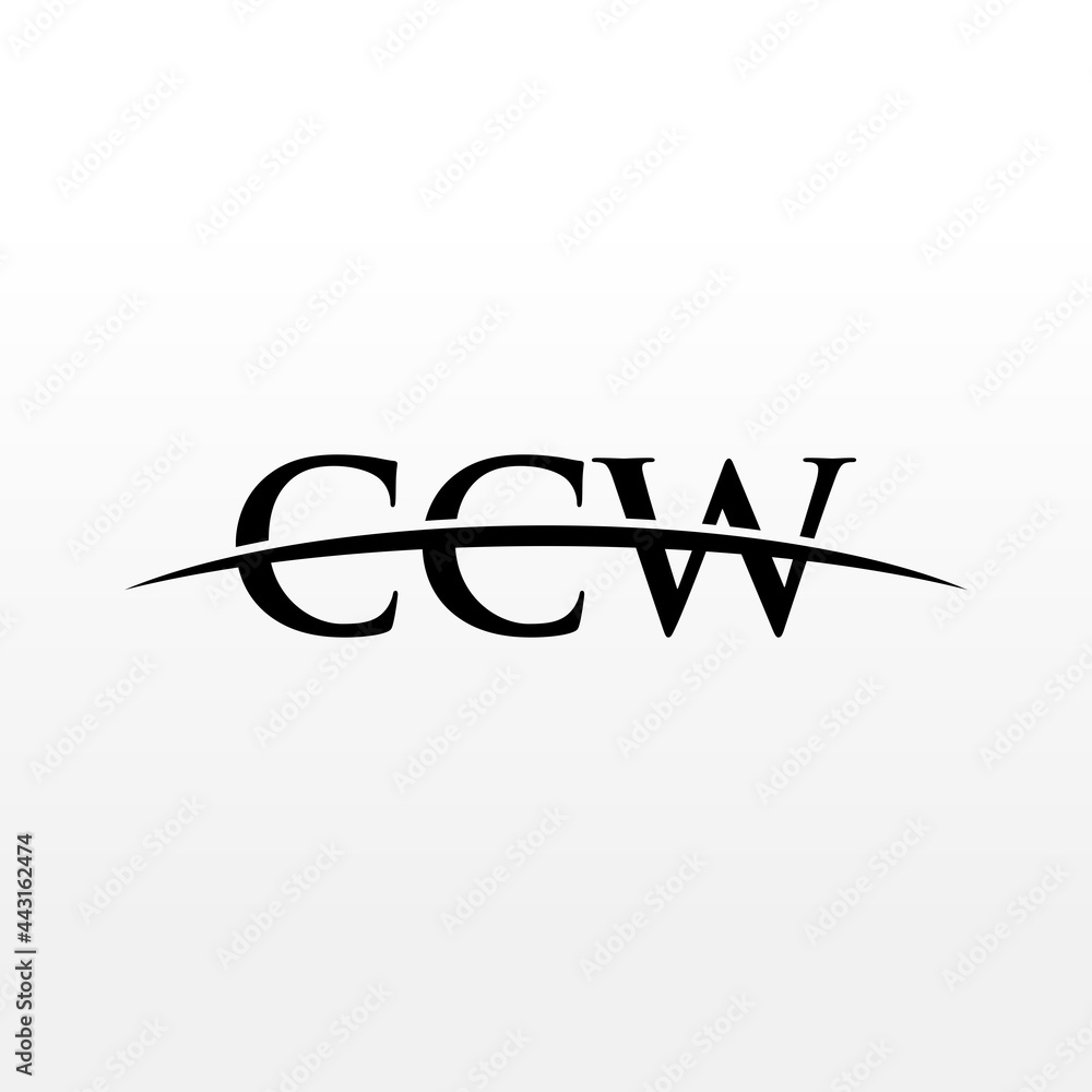 CCW initial overlapping movement swoosh horizon, logo design ...