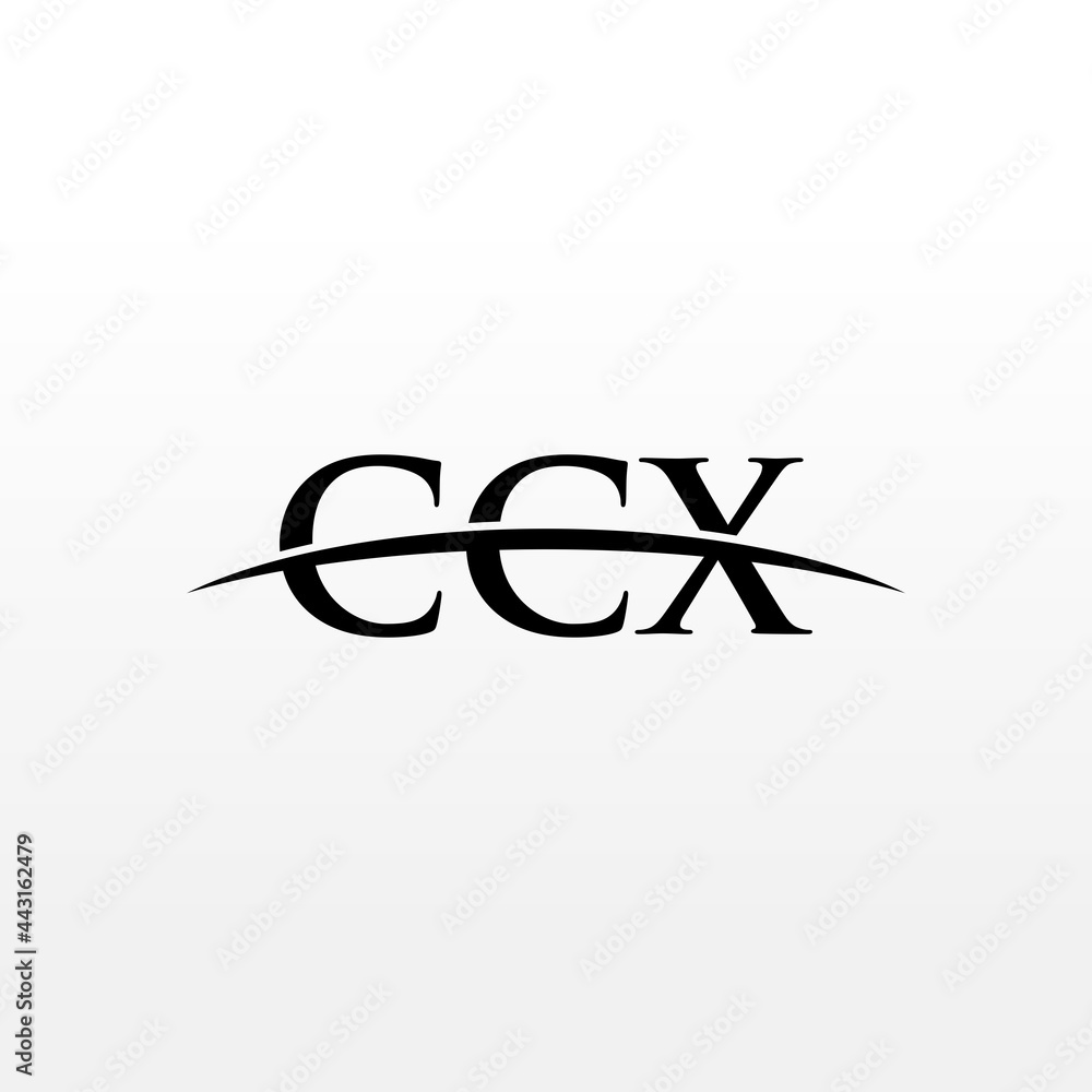 Vetor de CCX initial overlapping movement swoosh horizon, logo design ...