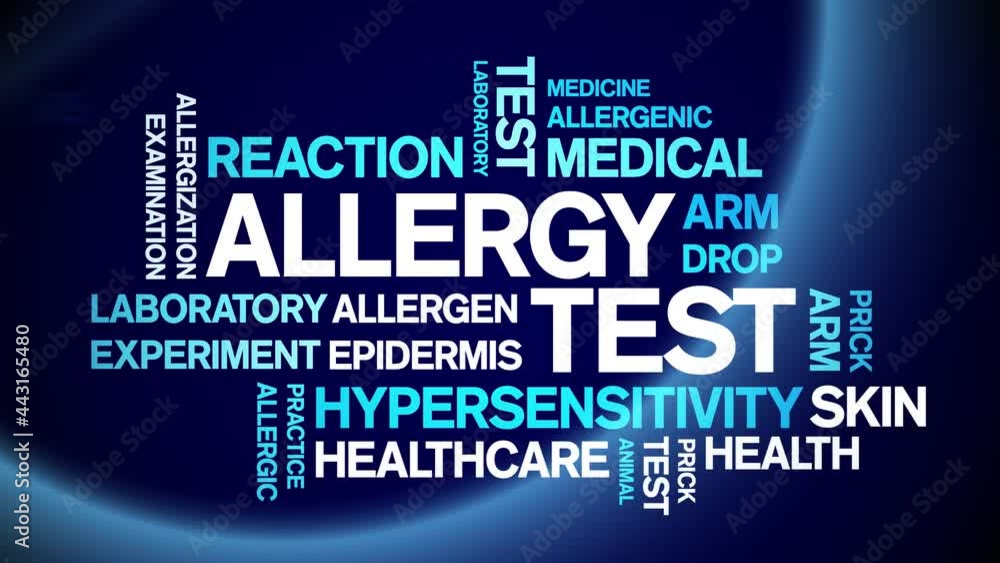 Allergy Test Animated tag word cloud;text design animation kinetic ...