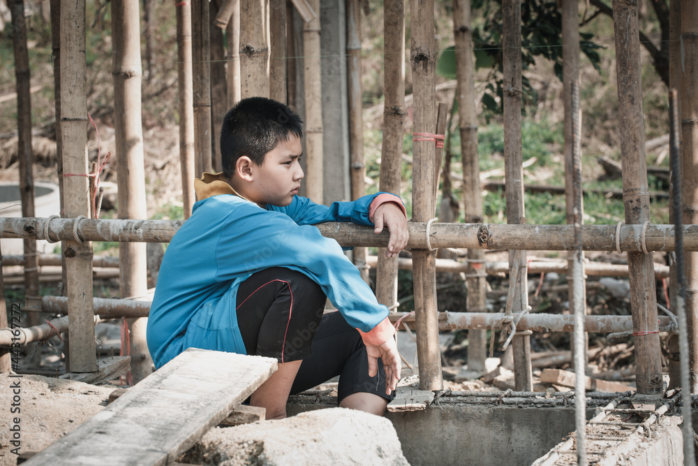 The concept of child labor, Poor children are forced to work in ...