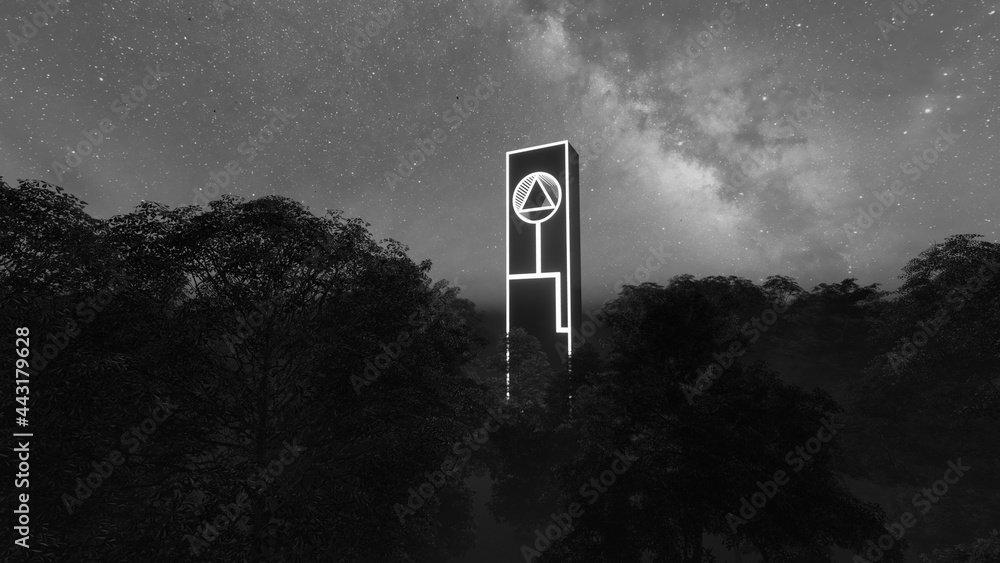 light monolith at forest Stock Illustration | Adobe Stock