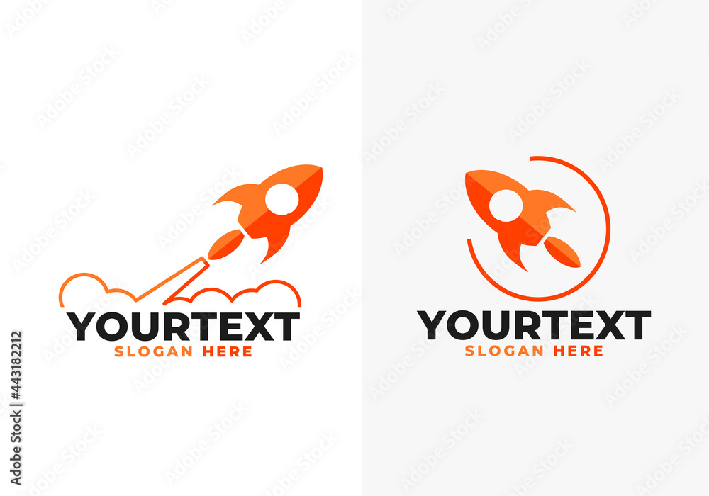 rocket logo, icon or sign. Flat vector Stock Vector | Adobe Stock