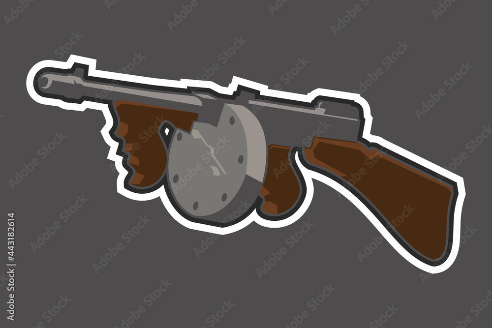 Vetor de World War 2 American submachine gun vector illustration ...