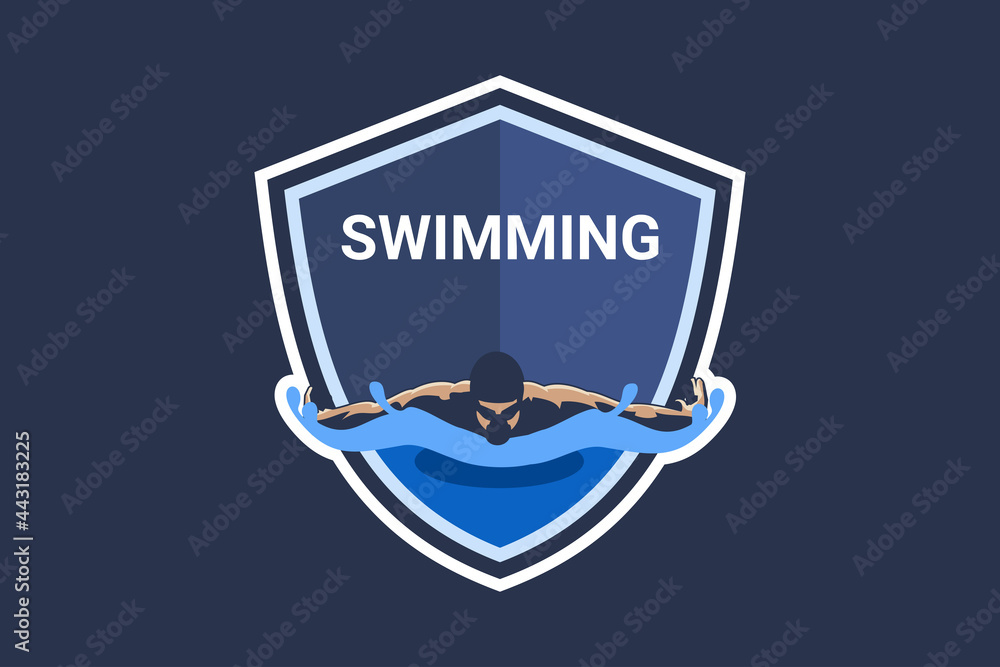 Swimming Club Logo Design. Swimmer icon design. Creative Swimmer Vector ...