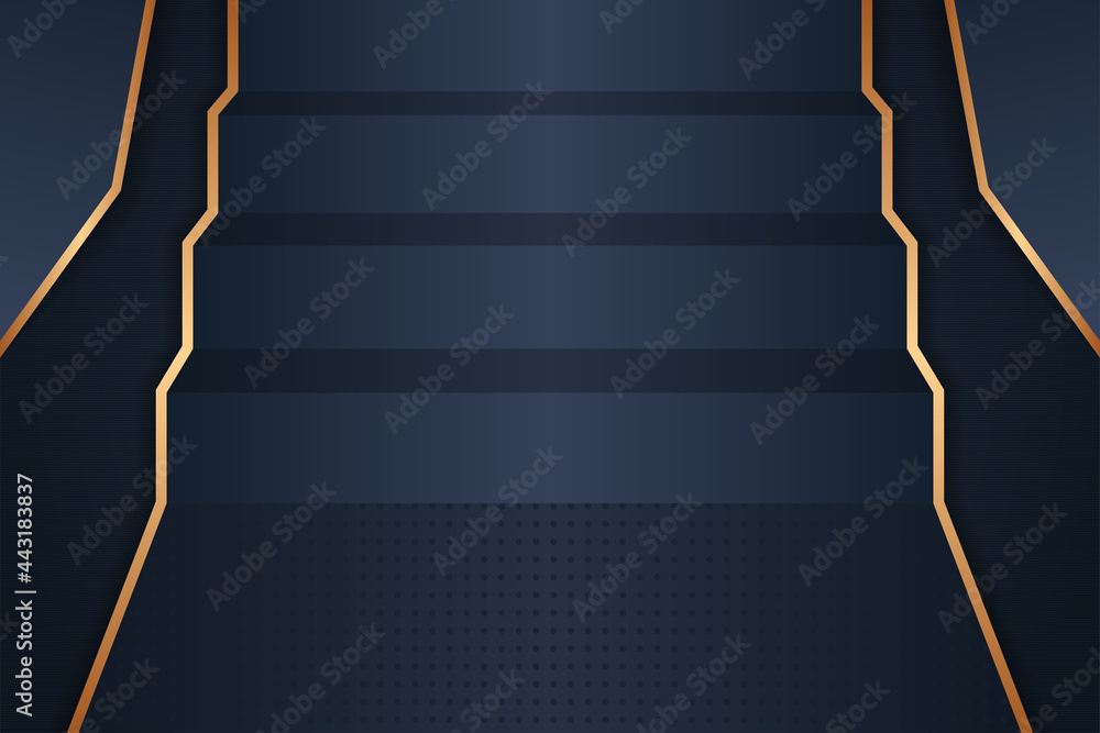 stairs with many steps. Staircase up front view in perspective. Vector ...