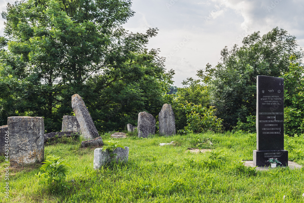 Ukraine, Busk - june, 2021: Old headstones (grave markers, tombstones ...
