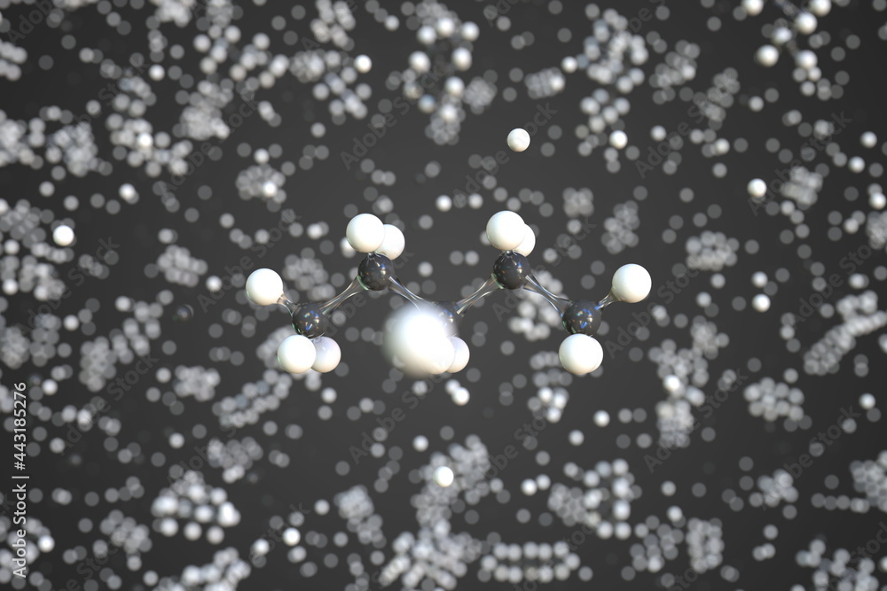 Pentane molecule, conceptual molecular model. Chemical 3d rendering ...