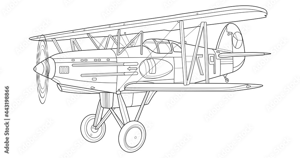 Biplane Coloring Page
