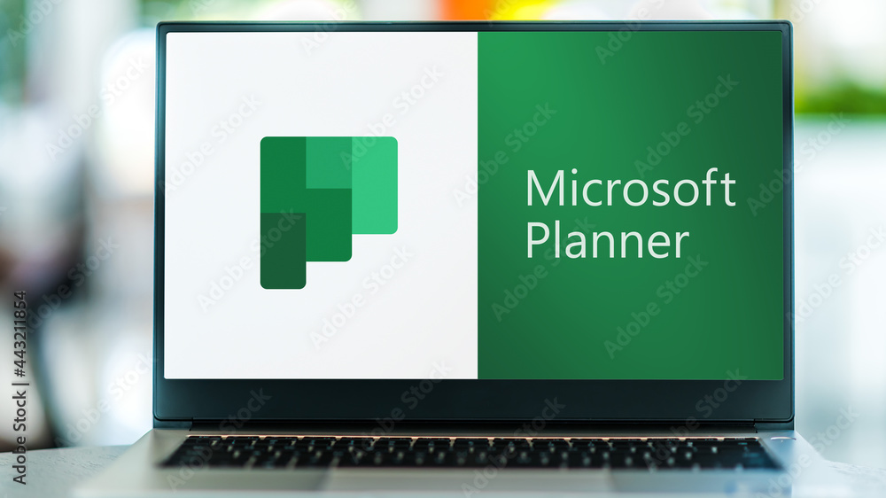 Laptop computer displaying logo of Microsoft Planner Stock Photo ...