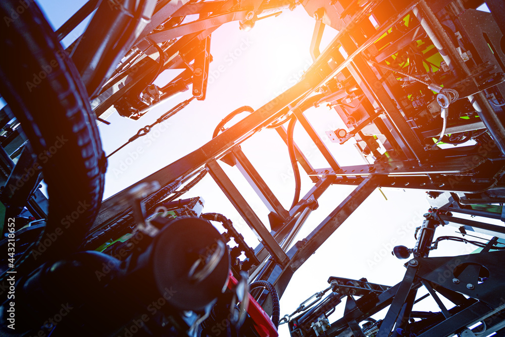 New modern agricultural machinery and equipment details Stock Photo ...