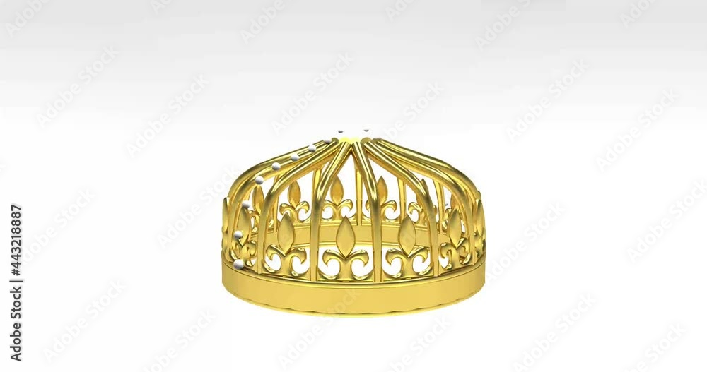 Seamless 3D Animation of a royal crown. King and queen 4K animation ...