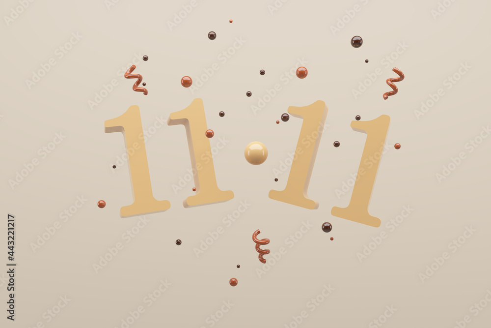 Abstract background for online and shopping concept. Cream 11.11 ...