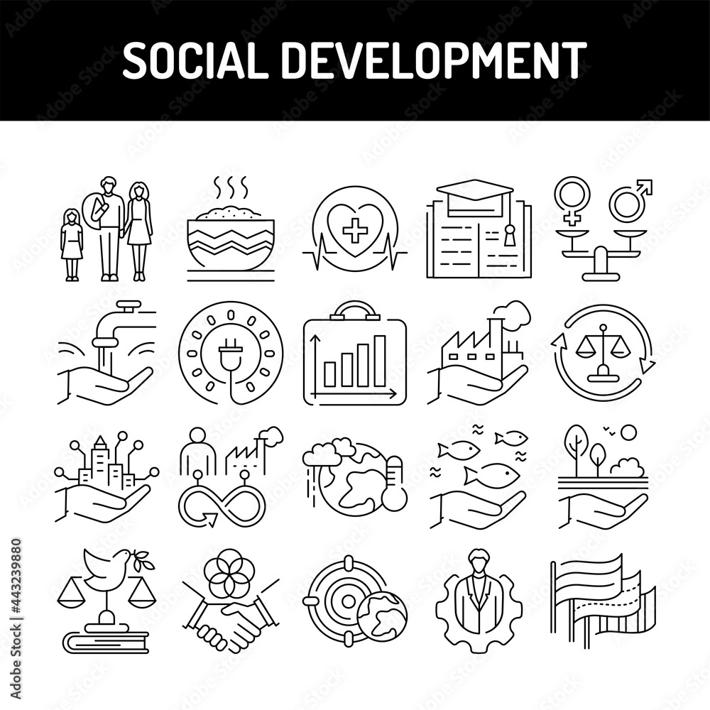 Corporate social responsibility sign. Sustainable Development Goals ...