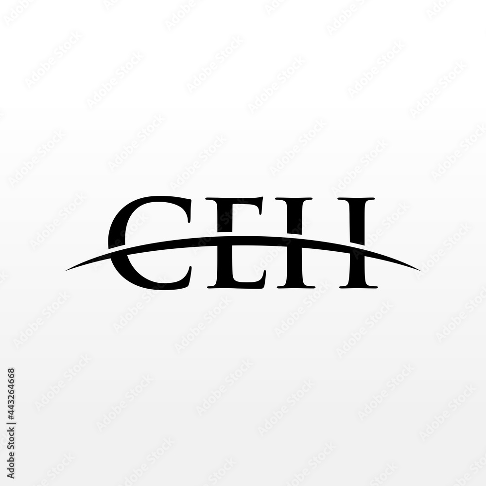 CEH initial overlapping movement swoosh horizon, logo design ...