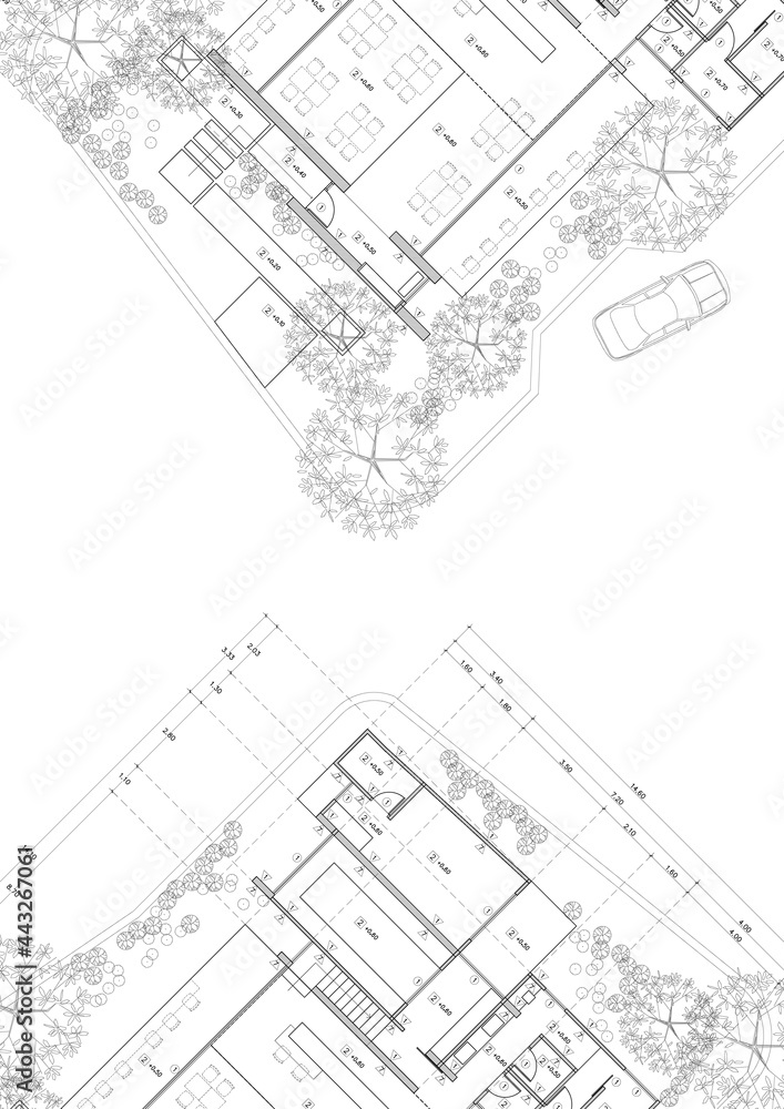 Write a blueprint architecture for building. Stock Illustration | Adobe ...