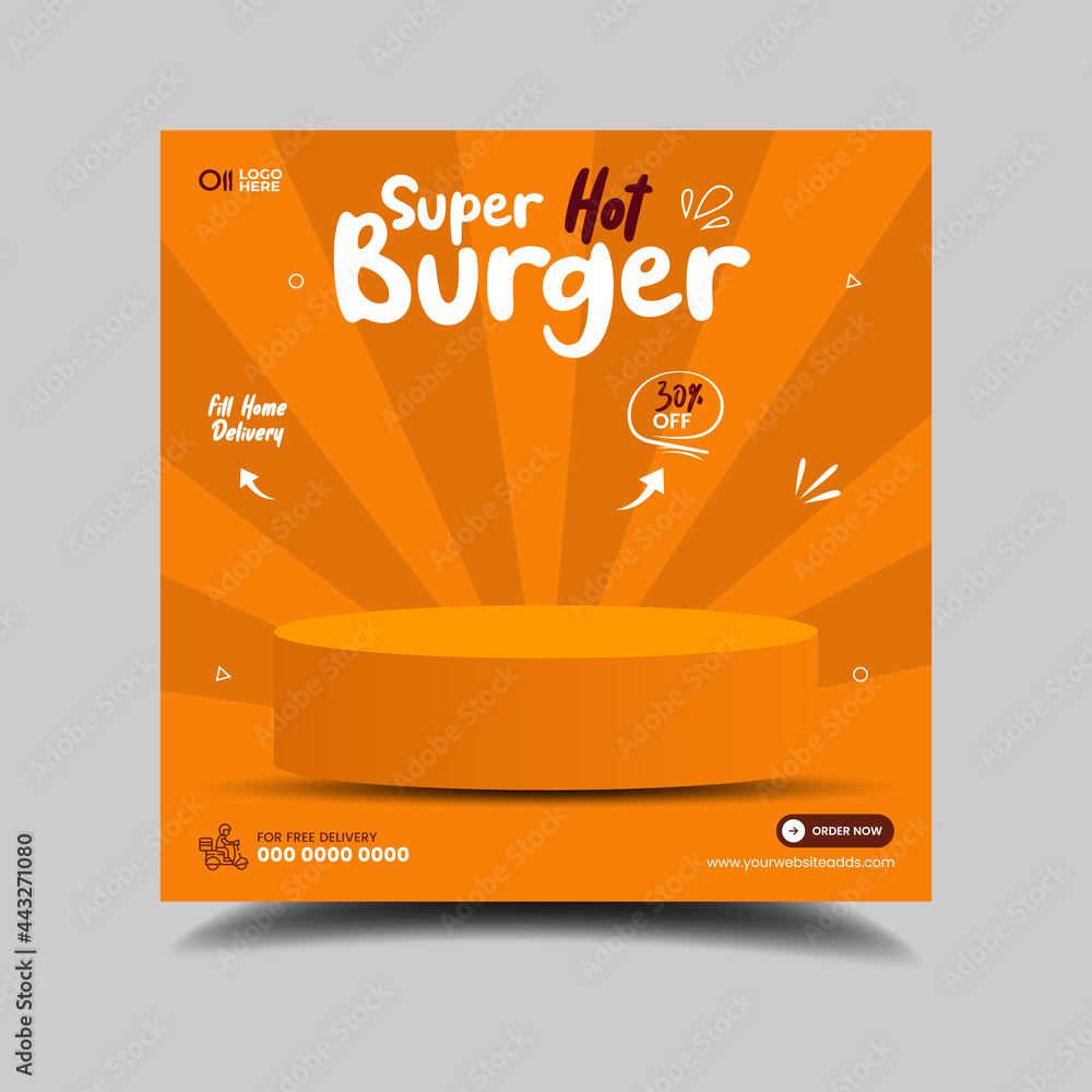 square banners. Food instagram post template design. Suitable for ...