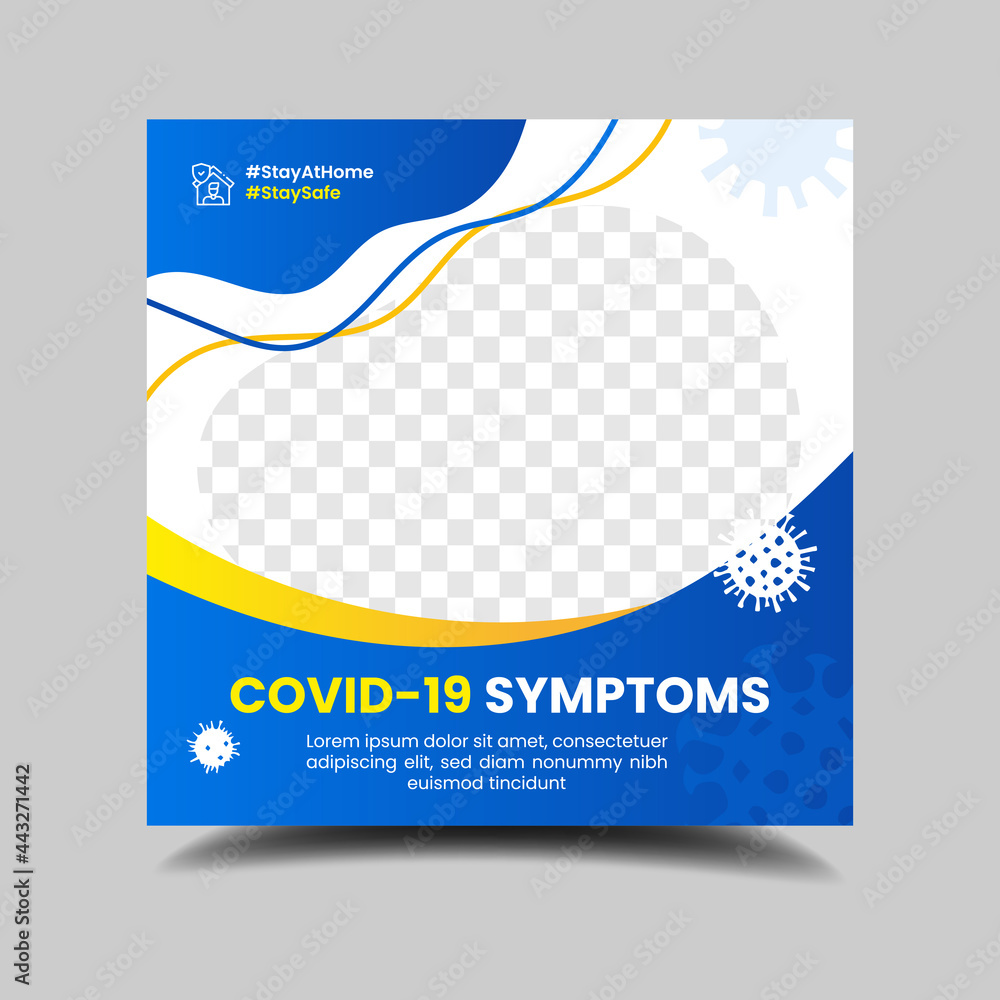 Medical health banner about coronavirus, social media instagram post ...