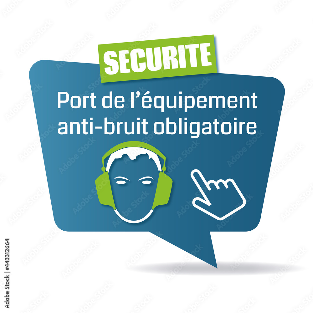 Logo port de l'équipement anti-bruit obligatoire. Stock Vector | Adobe ...