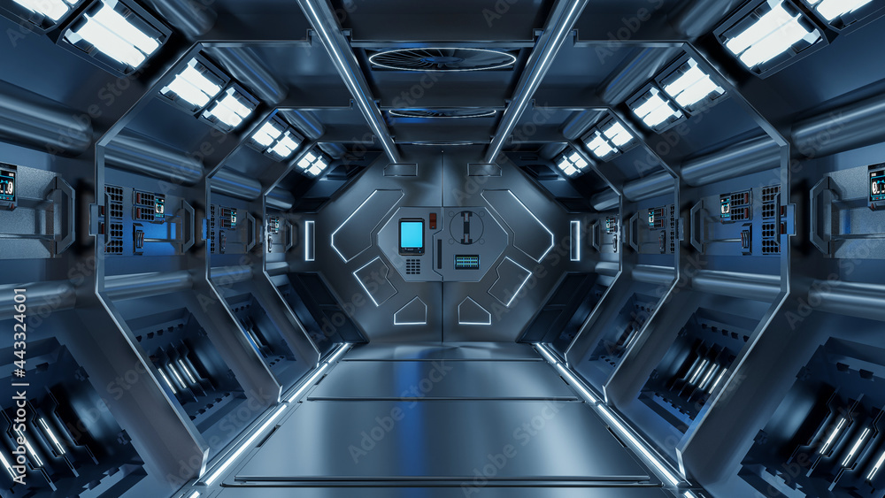Science background fiction interior rendering sci-fi spaceship ...