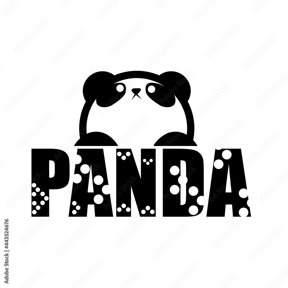 simple cute animal panda logo icon symbol Stock Vector | Adobe Stock