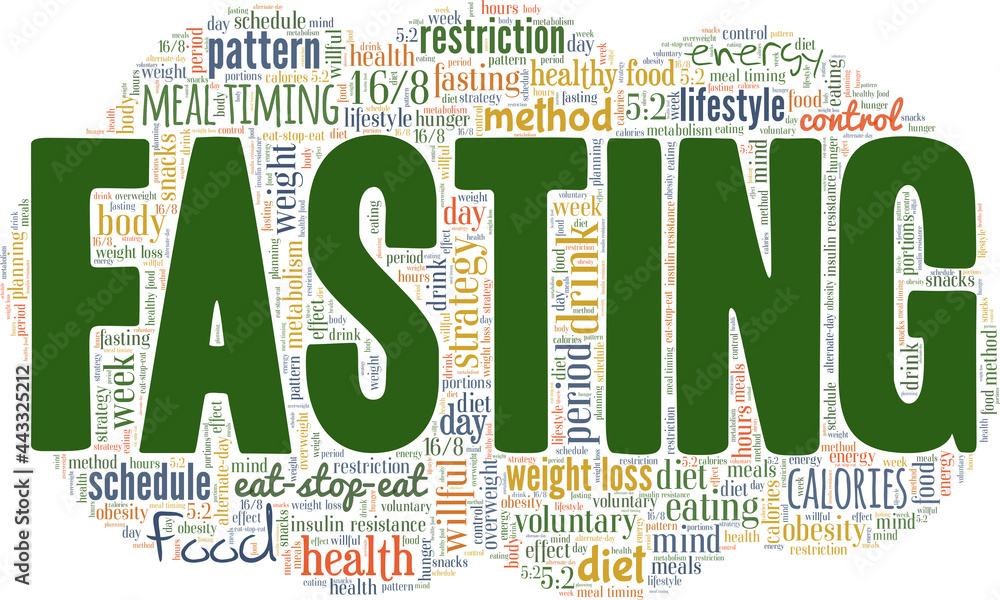 Intermittent Fasting vector illustration word cloud isolated on a white ...