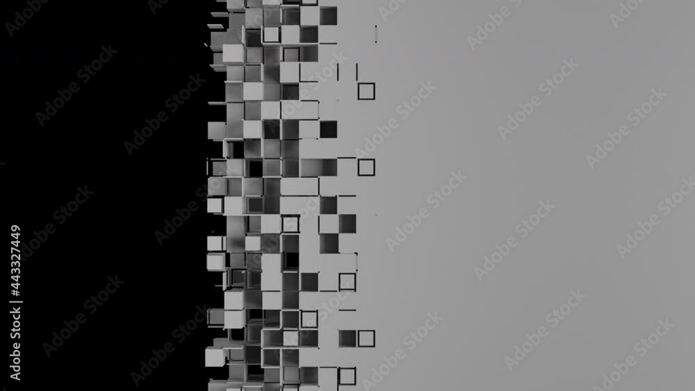 Gray square cells form the shutter that goes to the right and hide the ...