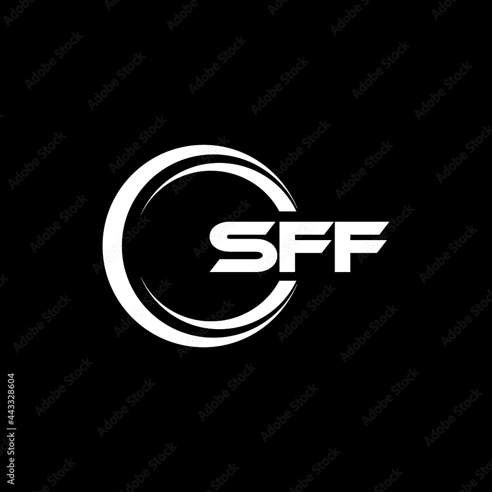 SFF letter logo design with black background in illustrator, vector ...