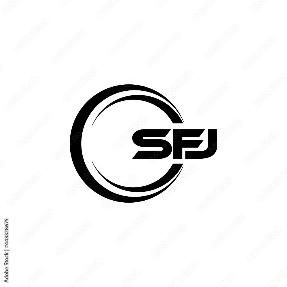 SFJ letter logo design with white background in illustrator, vector ...
