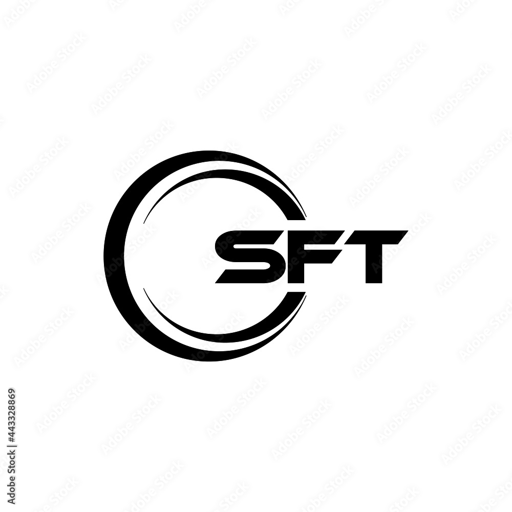SFT letter logo design with white background in illustrator, vector ...