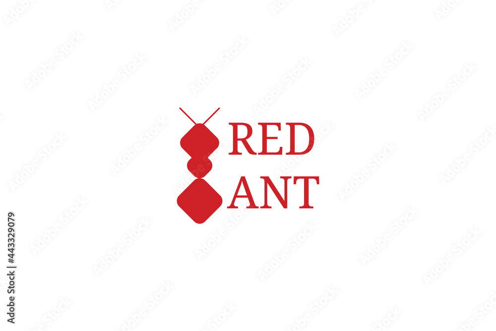 red ant simple and unique logo design. Stock Vector | Adobe Stock