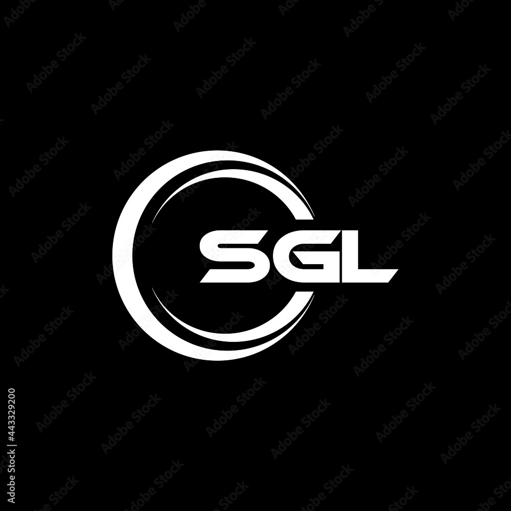 SGL letter logo design with black background in illustrator, vector ...