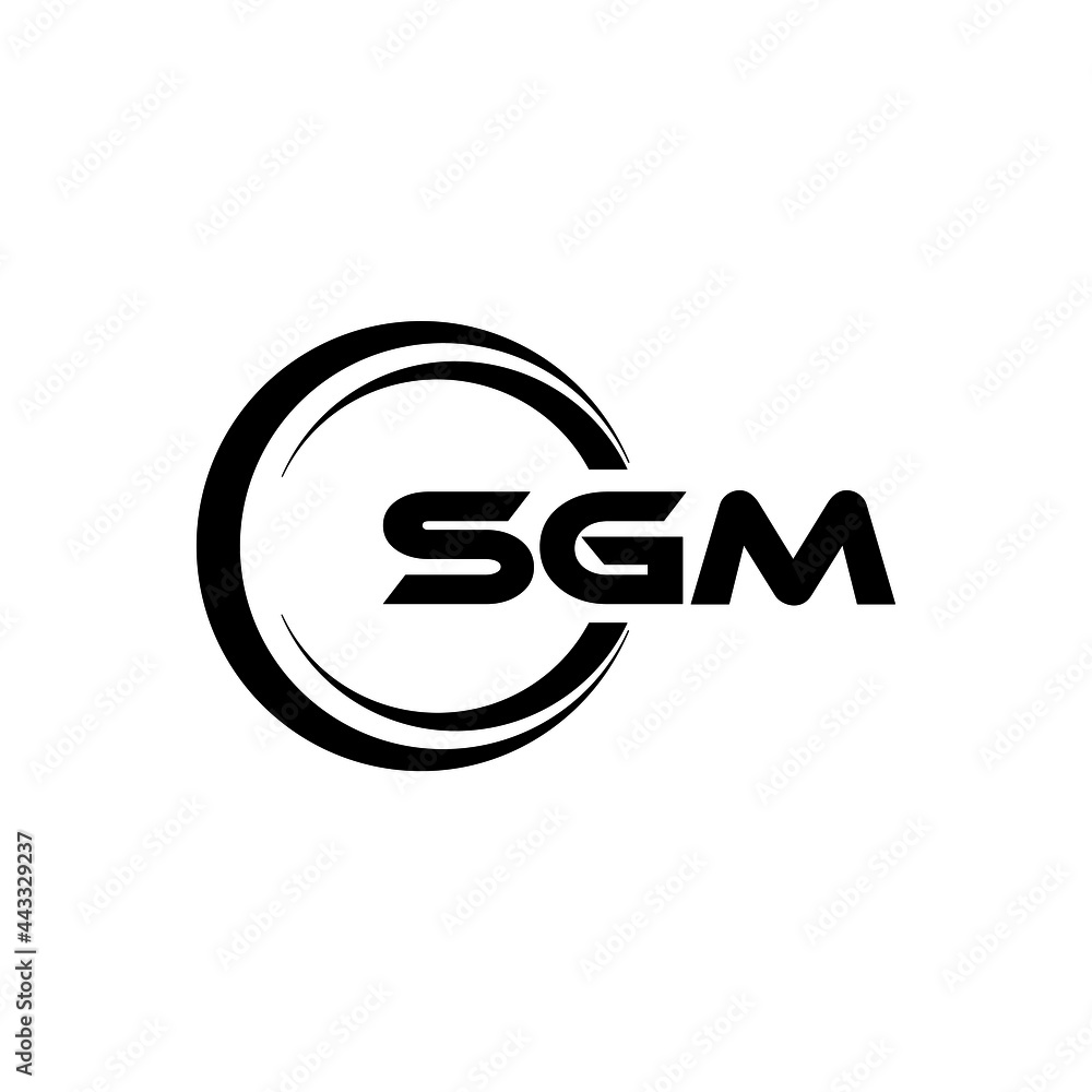 SGM letter logo design with white background in illustrator, vector ...