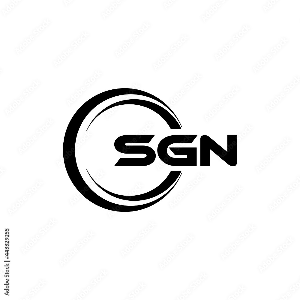 SGN letter logo design with white background in illustrator, vector ...