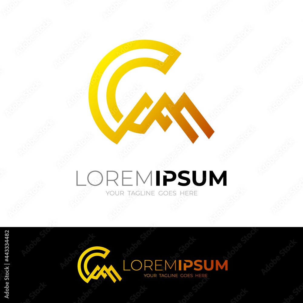 Letter CM logo with line design vector, line style Stock Vector | Adobe ...