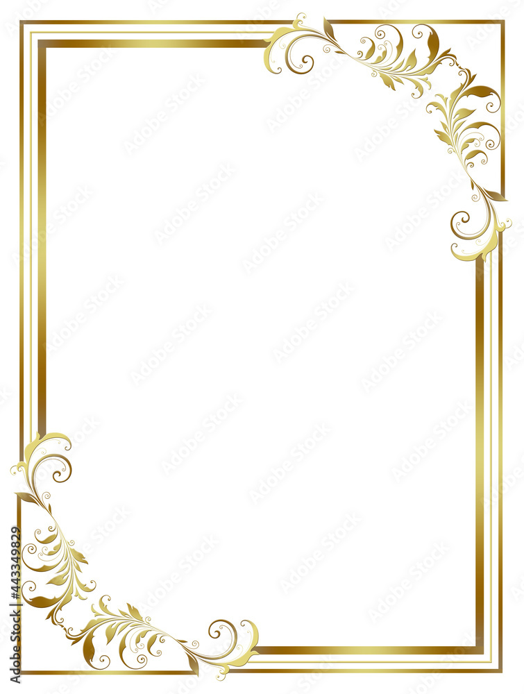 Border frame with royalty ornaments on white background. Stock ...