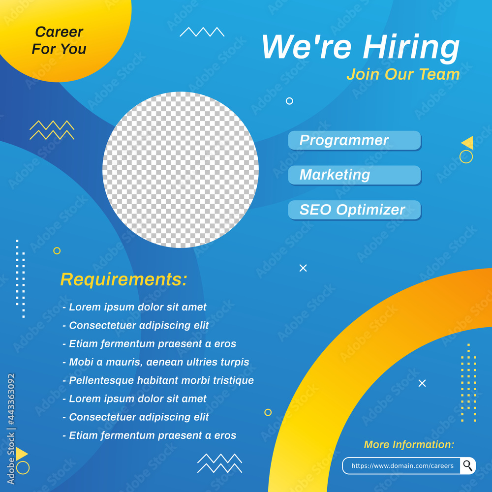 Social Media Post design. Job recruitment design for companies or ...