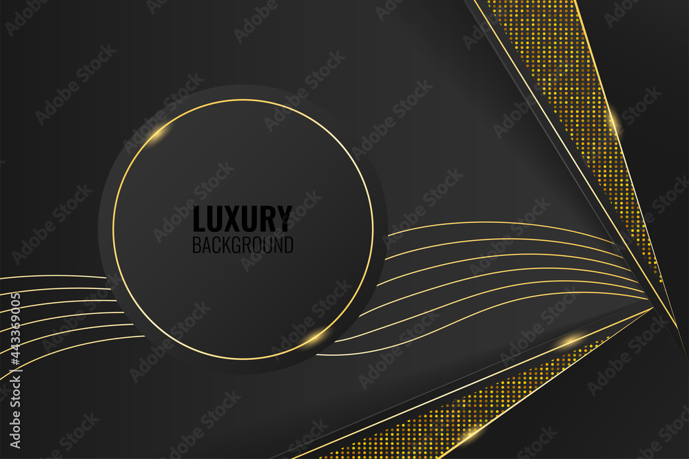 premium luxury golden background with geometric shape and golden wave ...