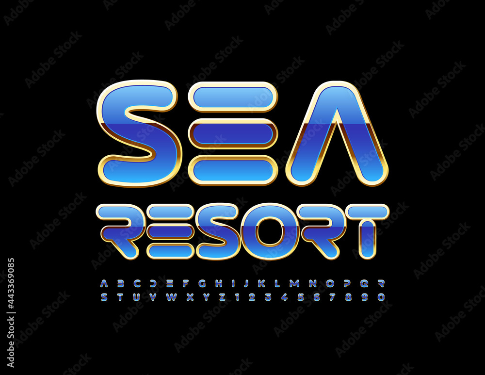 Vector luxury logo Sea Resort. Modern premium Font. Abstract Alphabet ...