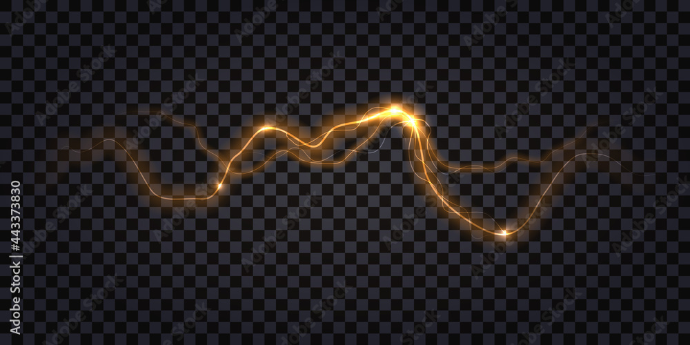 Electric discharge shock effect. Lightning collision, two vs impulse ...