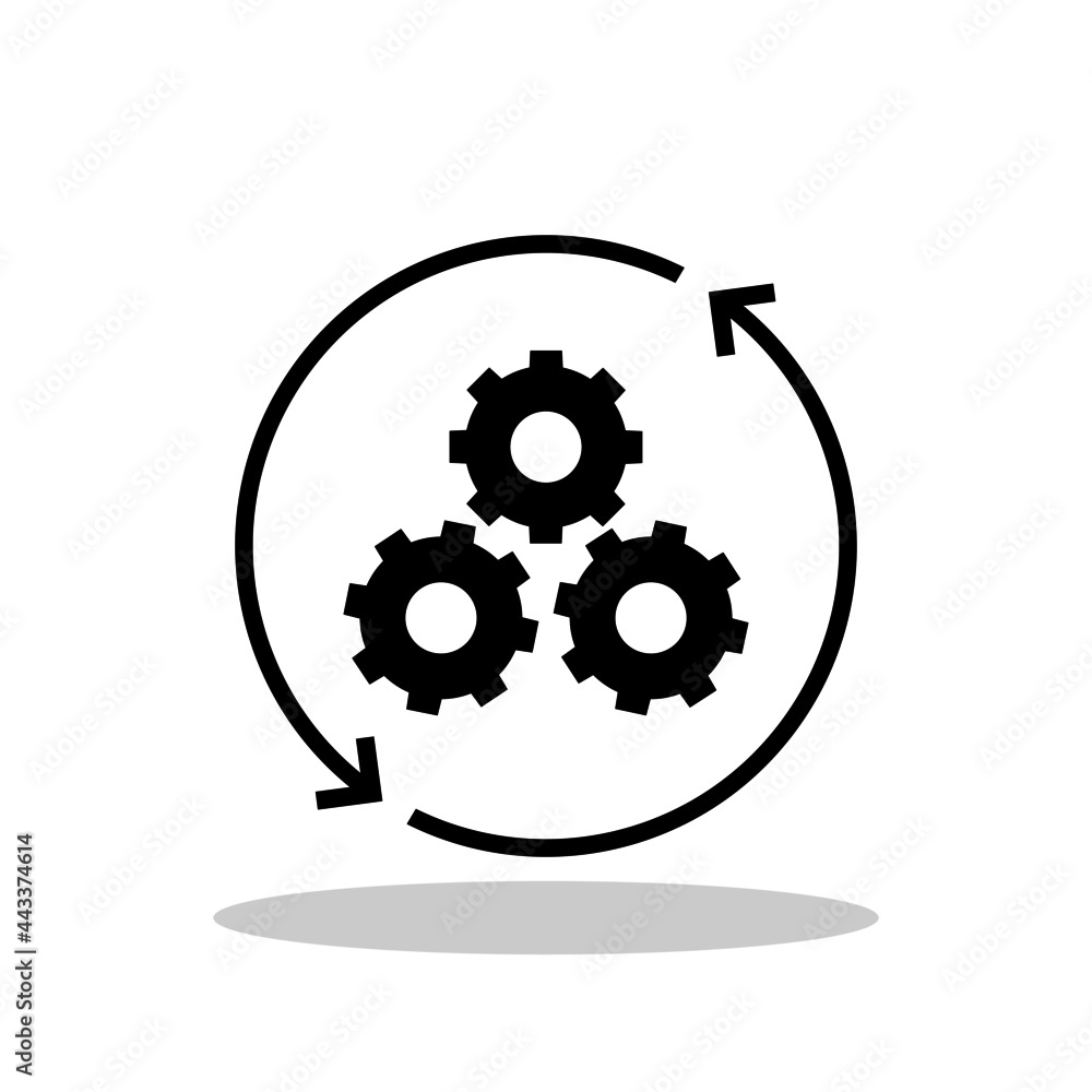 Workflow icon in flat style. Operation process symbol for your web site ...