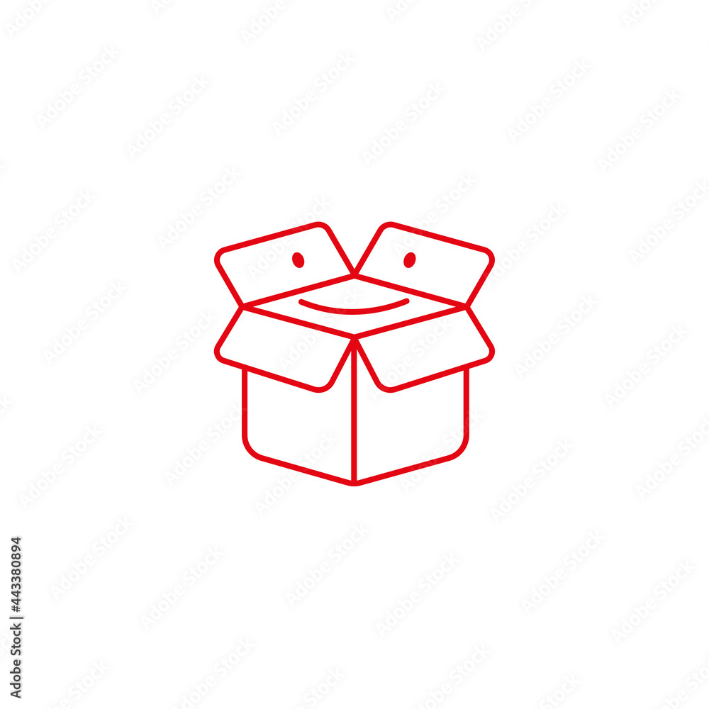 Open box of delivery. Courier logo Box delivery. Send logo. Transport ...