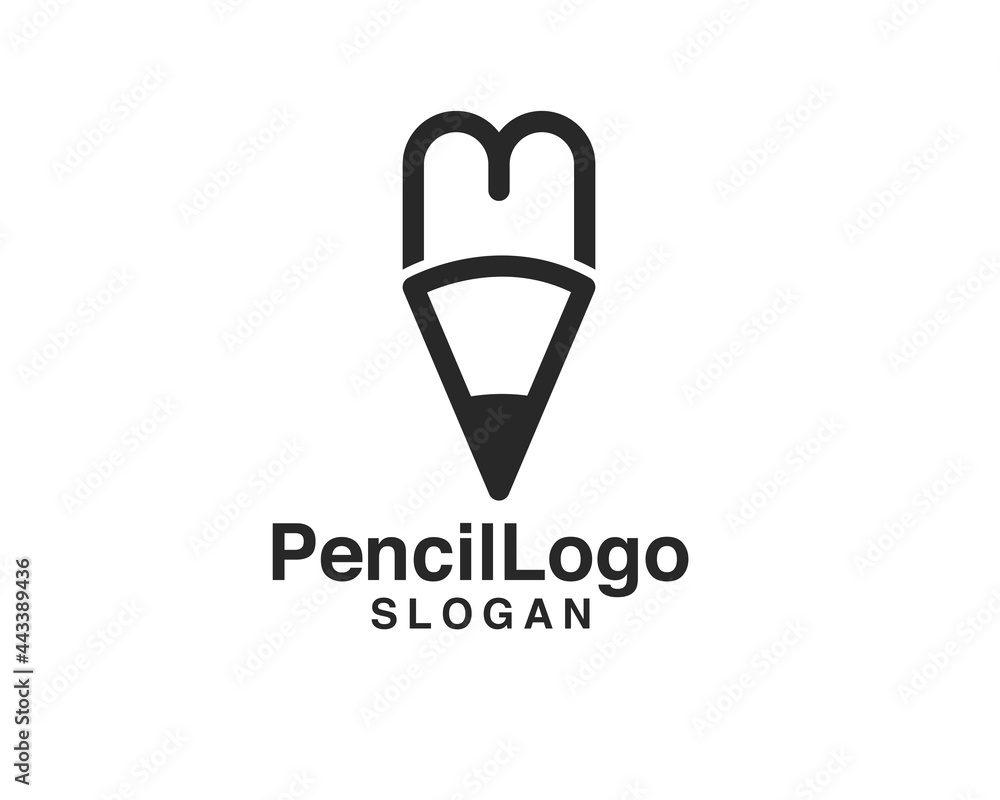 pencil logo vector simple design template Stock Vector | Adobe Stock