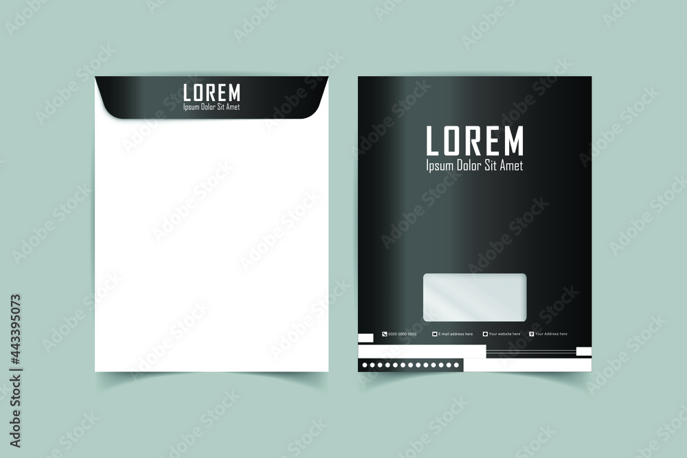 Envelope design A4 Size with front and back. Luxury, Modern, Elegant ...