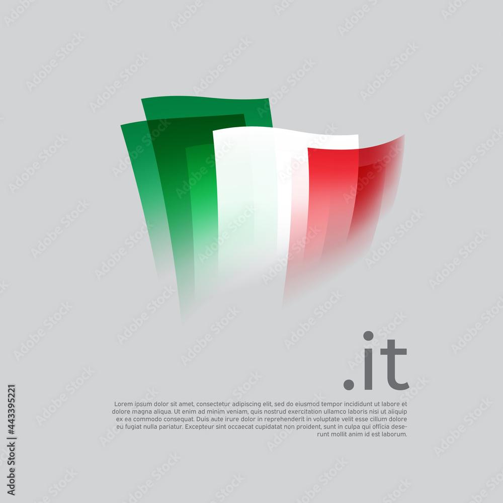Italy flag. Vector stylized design national poster on a white ...