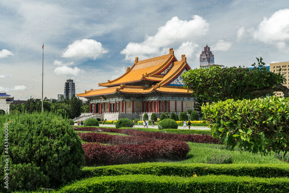 Chiang Kai Shek Memorial Hal in Taipei, Taiwan. The beautiful white ...