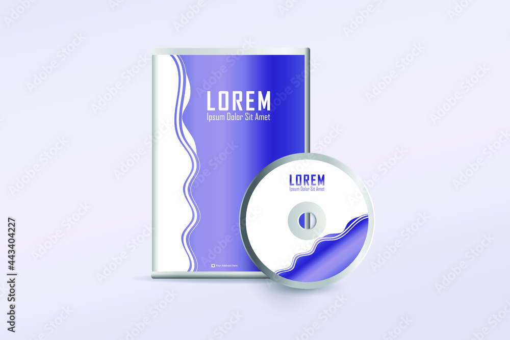 DVD cover with Disk design template. Stylized DVD Cover design template ...