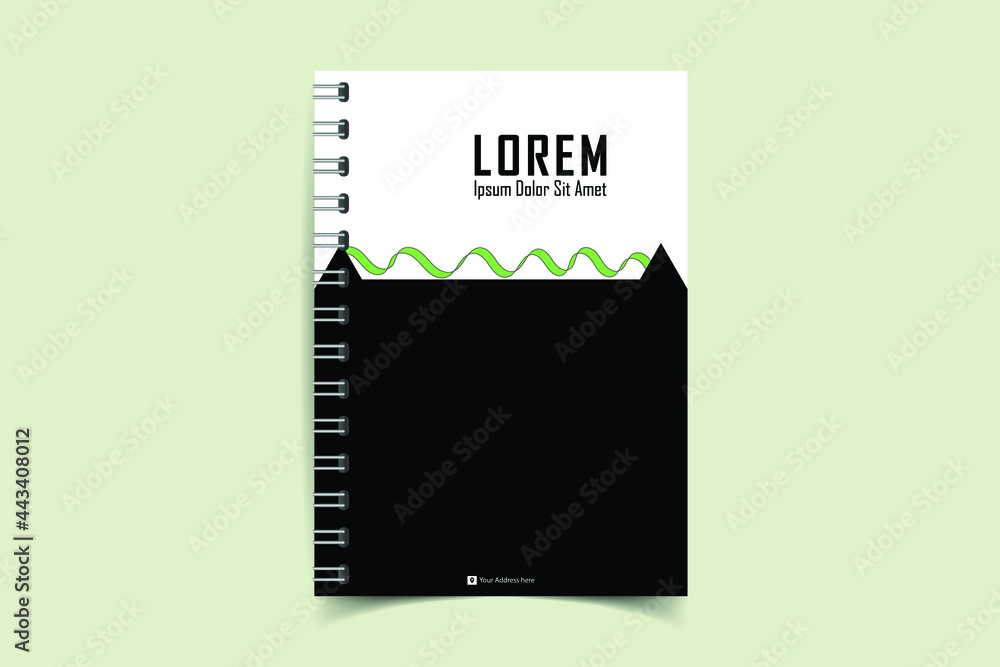Minimal vector abstract notebook cover design. Planner and diary cover ...
