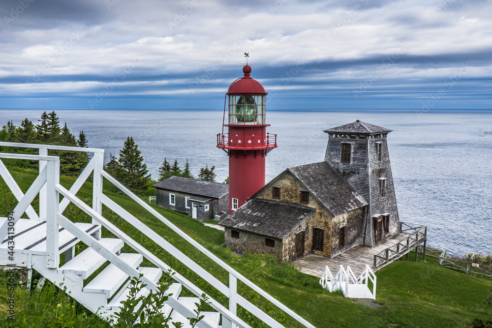 View on the beautiful Pointe a la Renommée Lighthouse covered with ...