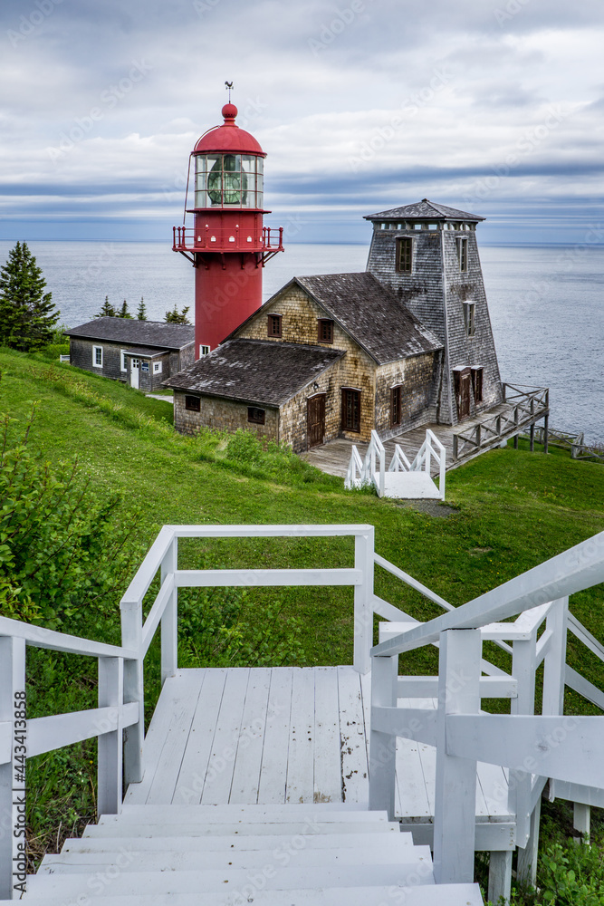 View on the beautiful Pointe a la Renommée Lighthouse covered with ...