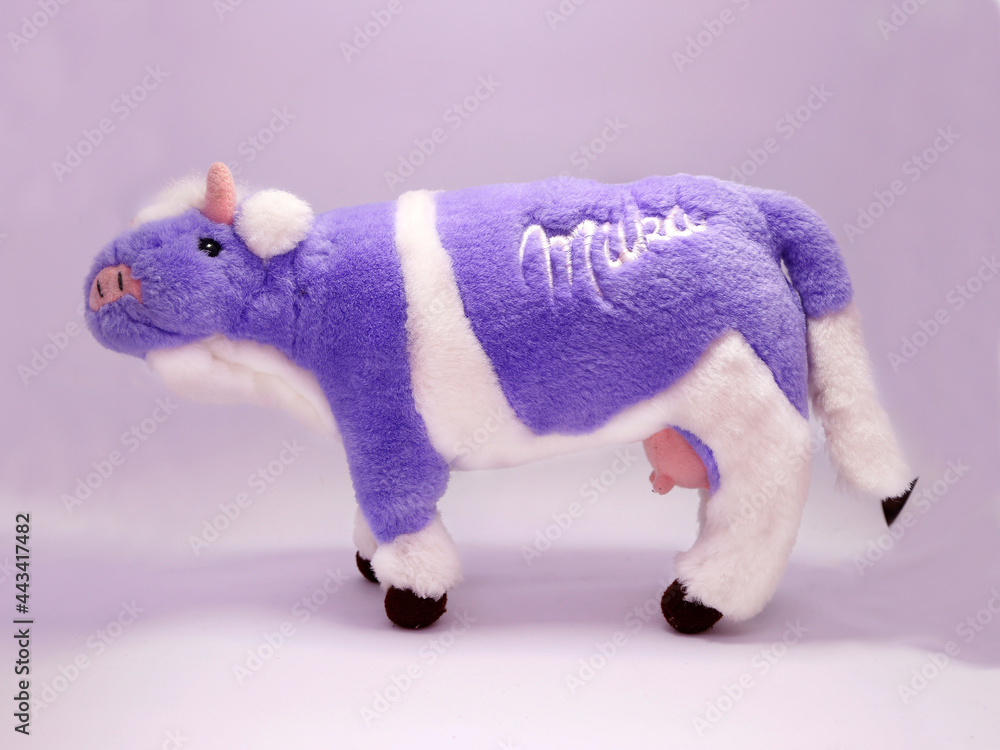 Milka cow plush toy from chocolates. Violet cow from Milka chocolates ...